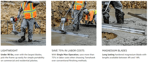 Tomahawk Power Screed – Place Concrete Faster